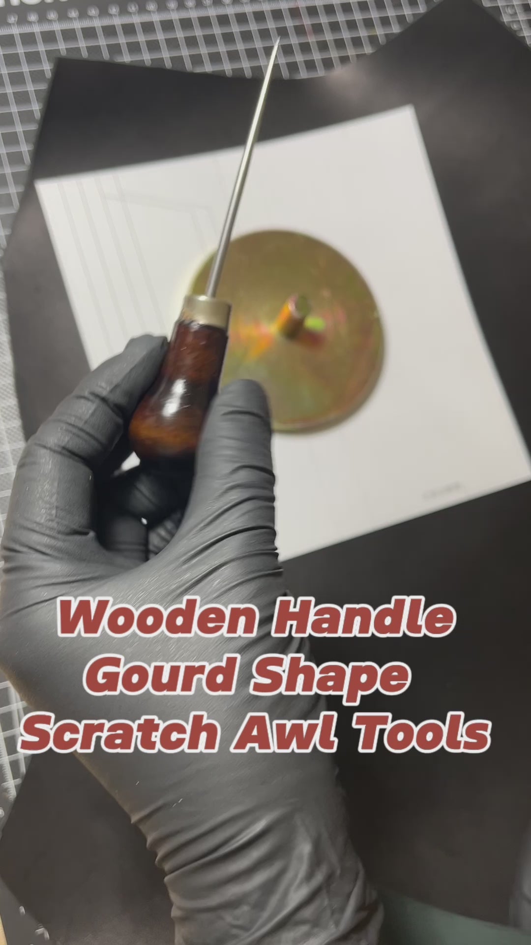 Wooden Handle Gourd Shape Scratch Awl